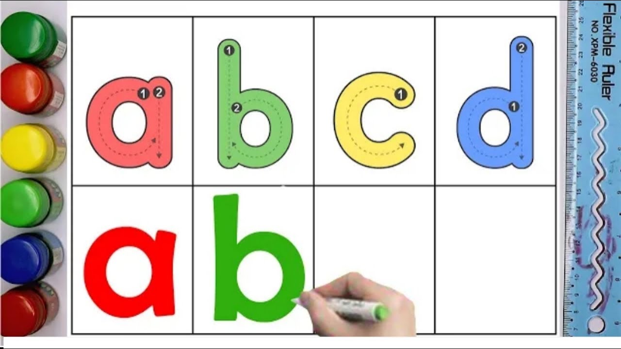 Drewing a ABCD for picture Нарисуй ABCD для детей - YouTube