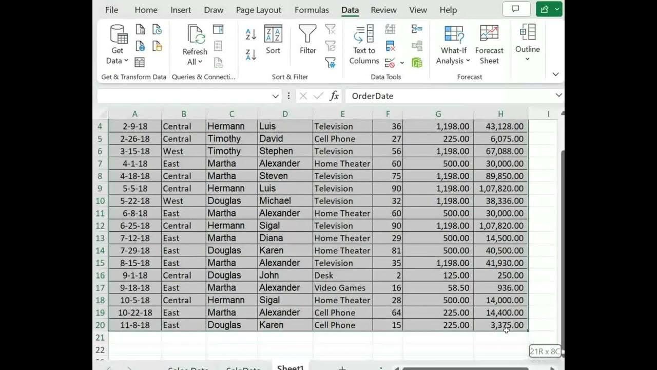 Excel Data Sorting - YouTube