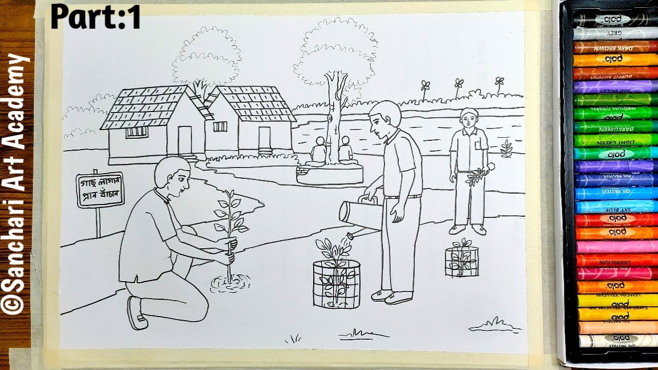 একটি গাছ একটি প্রাণ ড্রইং|World Environment Day Drawing|Save Tree Save ...