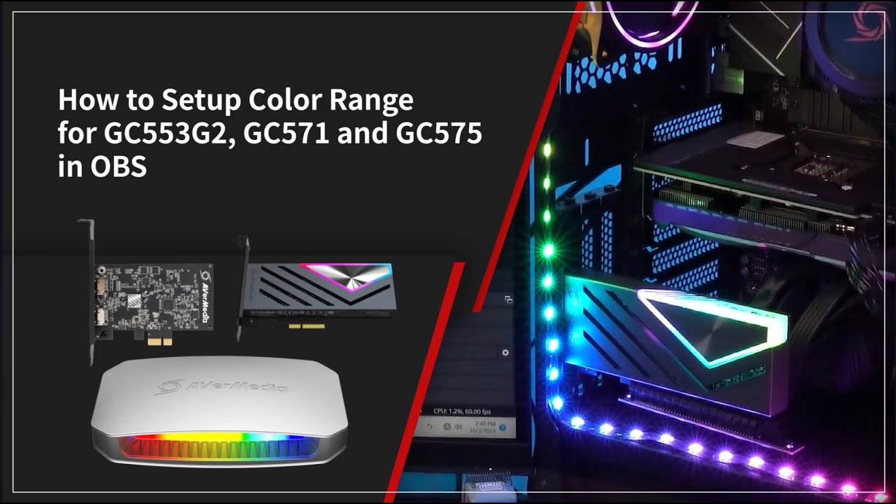 How to Setup Color Range for GC553G2, GC571 and GC575 in OBS - YouTube