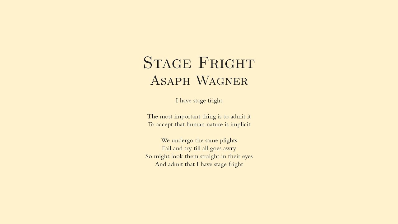 Stage Fright - Asaph Wagner - YouTube