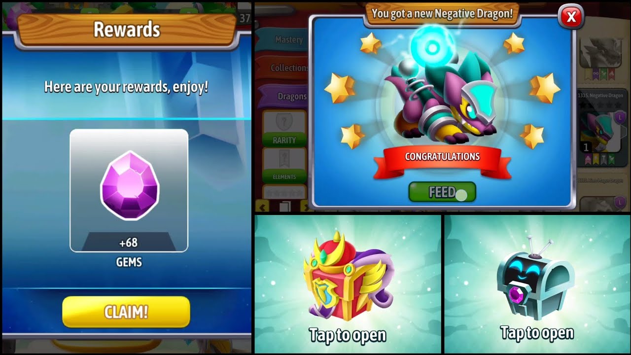 #390. Dragon city | Task completed - Get 68 gems reward | Hatched 1st ...