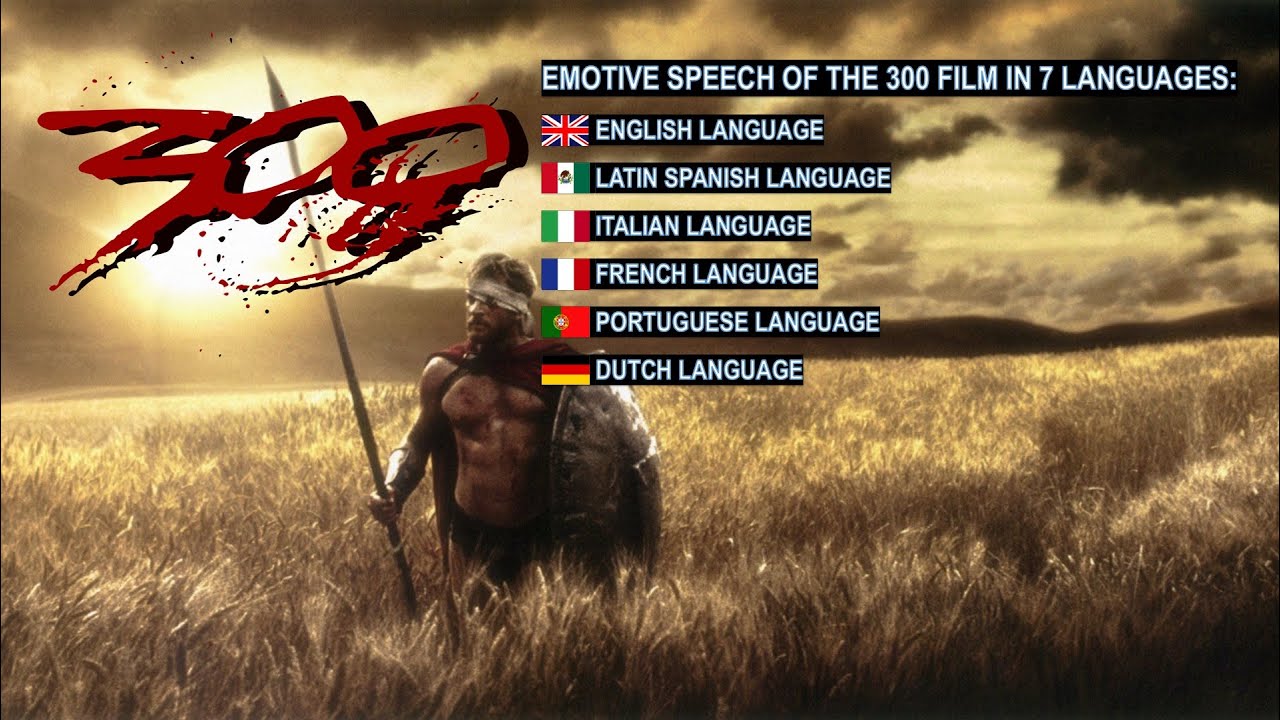 Emotivo discurso de 300, 6 Idiomas: English-Latin Spanish-Italian ...