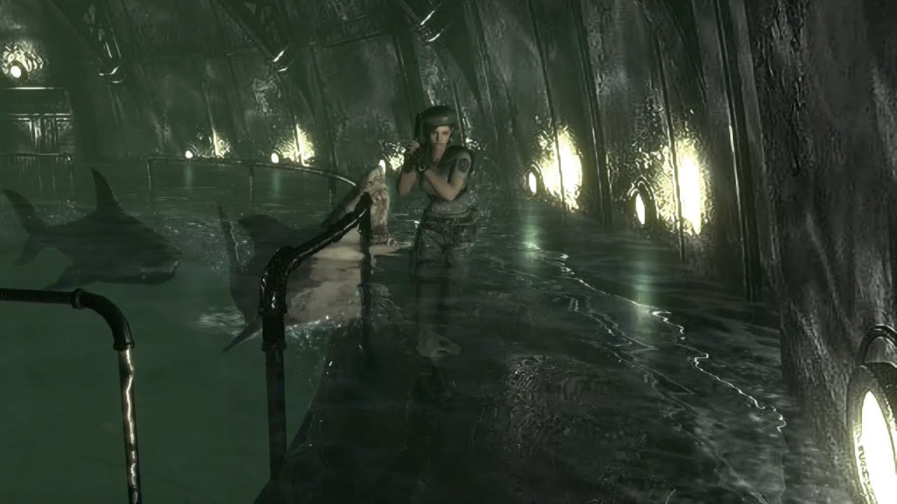 Resident Evil 1 - Part 6 - Sharks, Tentacles, and Big Spiders - YouTube