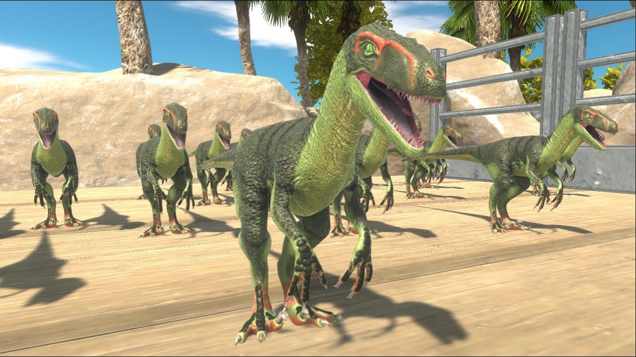 Many Deinonychus vs all unit-cartoon|animal battle | Arbs game - YouTube
