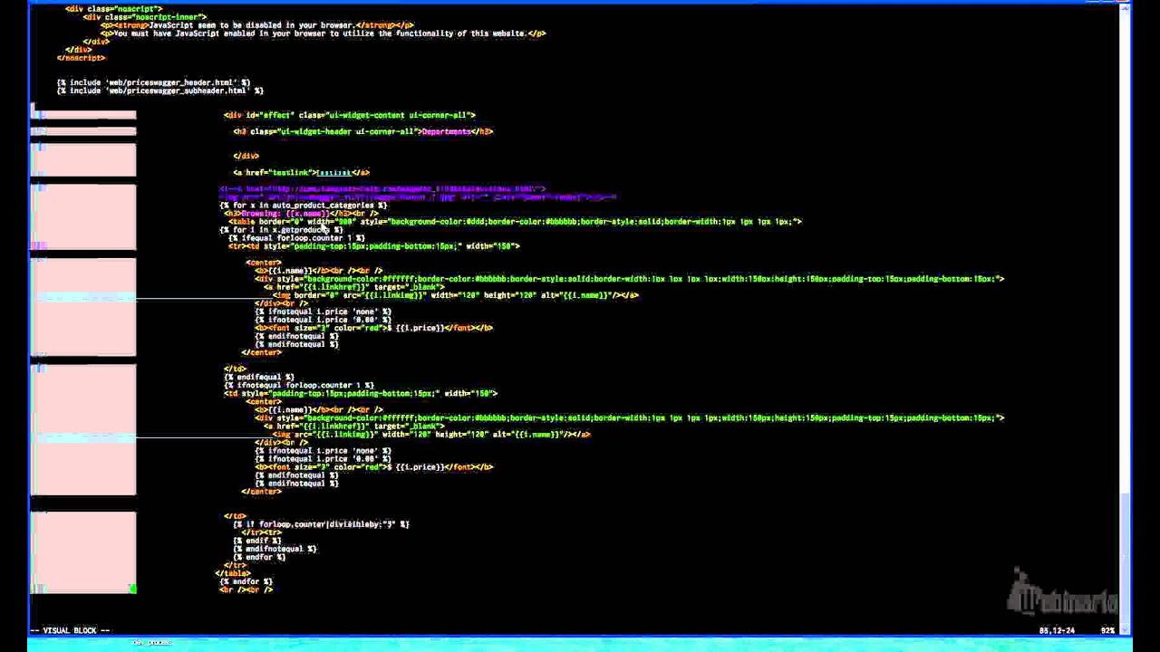 Tab indenting fun with VI and visual mode - YouTube