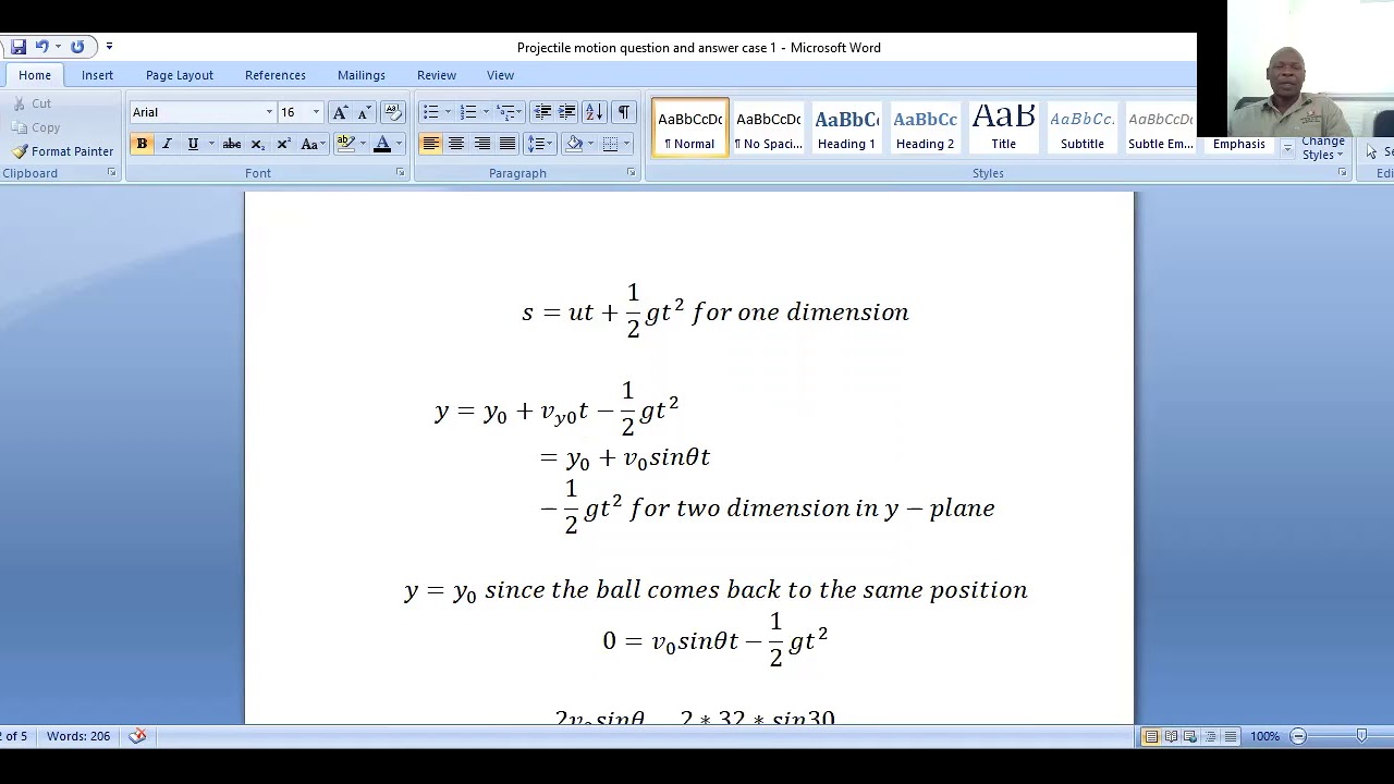 Projectile motion question and answer explained within 15 minutes - YouTube