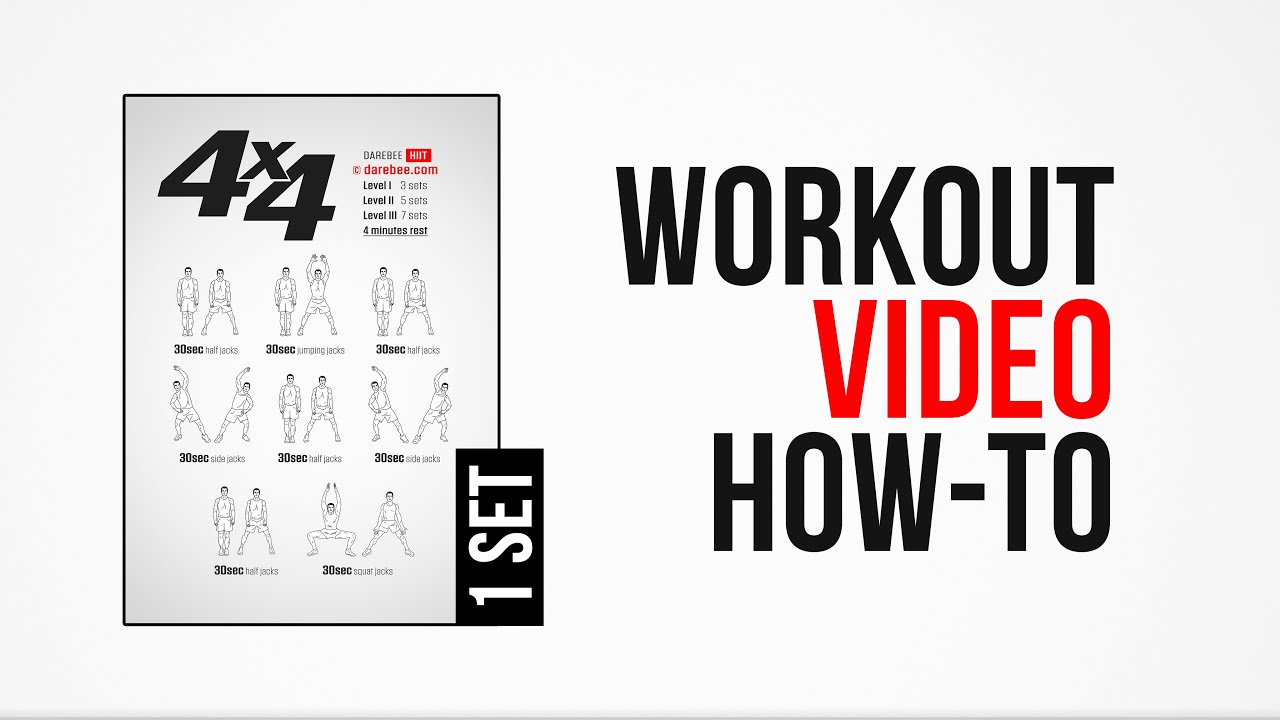 4x4 HIIT Workout [ How-To ] [ One Set ] by #DAREBEE - YouTube