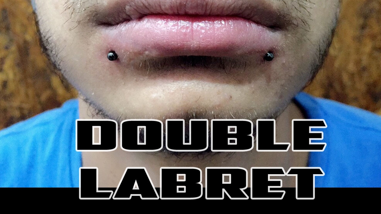 Piercing na boca - 2x1 double labret - YouTube