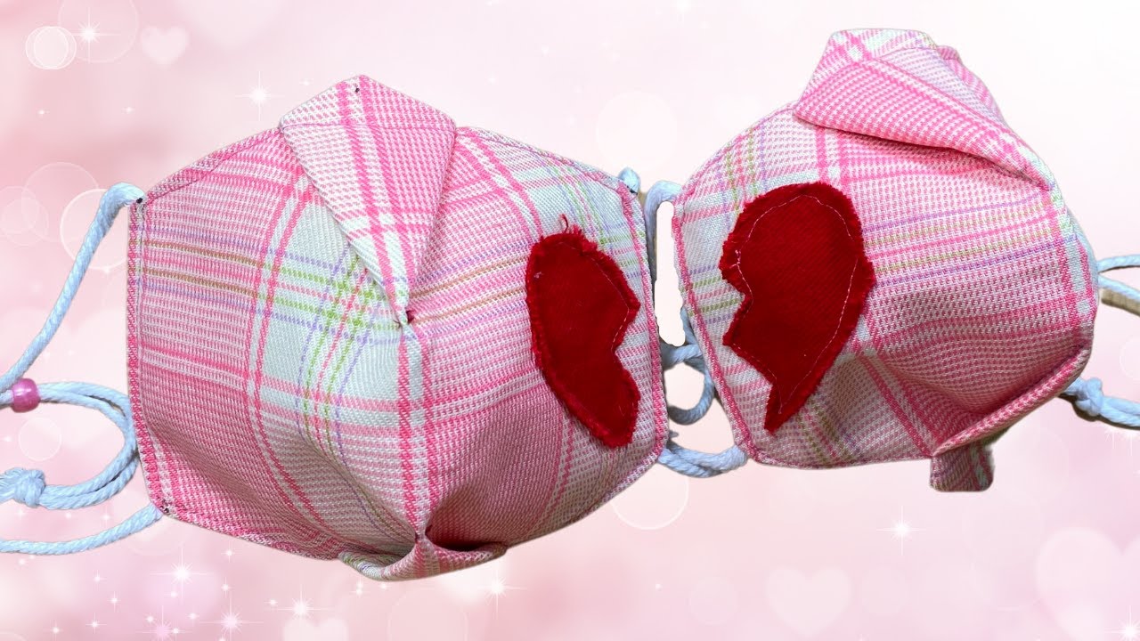 HOW TO SEW A VALENTINE'S FACE MASK ORIGAMI - YouTube