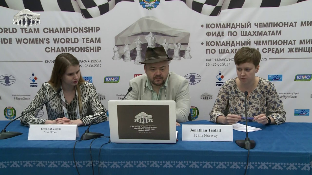 Round 7. Press conference with Jonathan Tisdall, captain of Team Norway ...