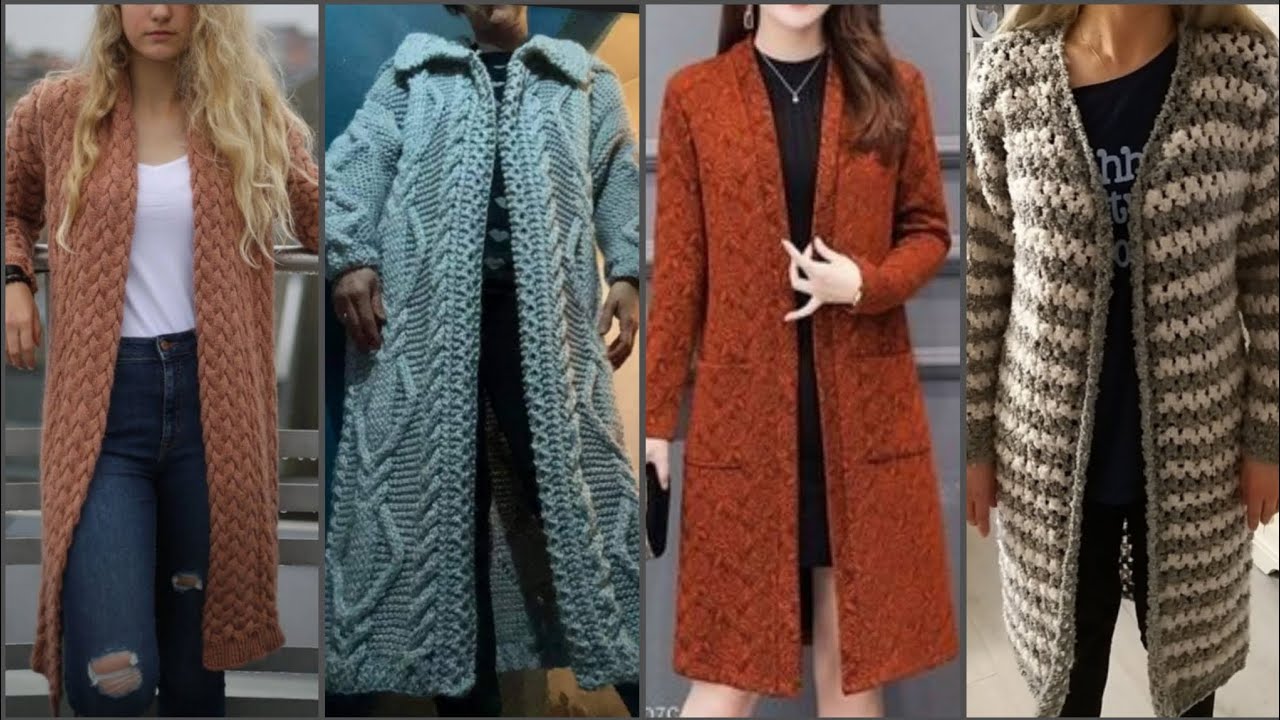 Gorgeous and Trendy crochet handknit knitting cardigan long jacket ...