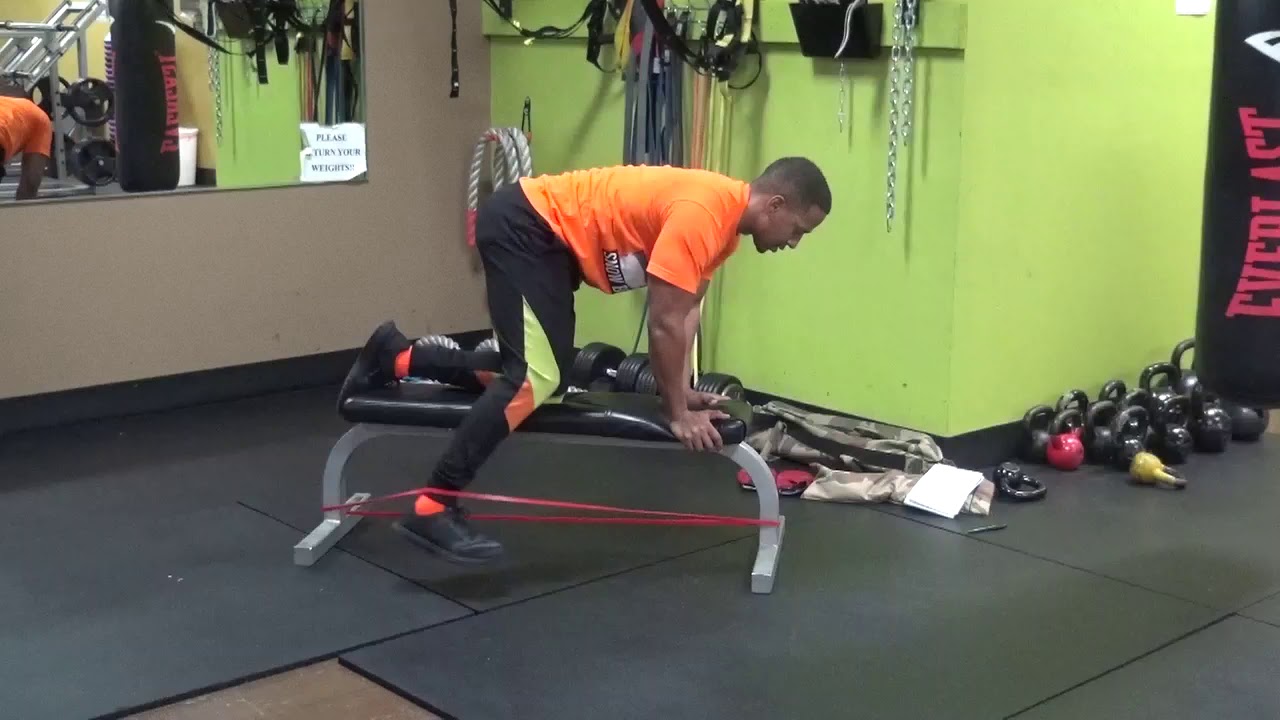 Banded Bench Side Leg Raise - YouTube