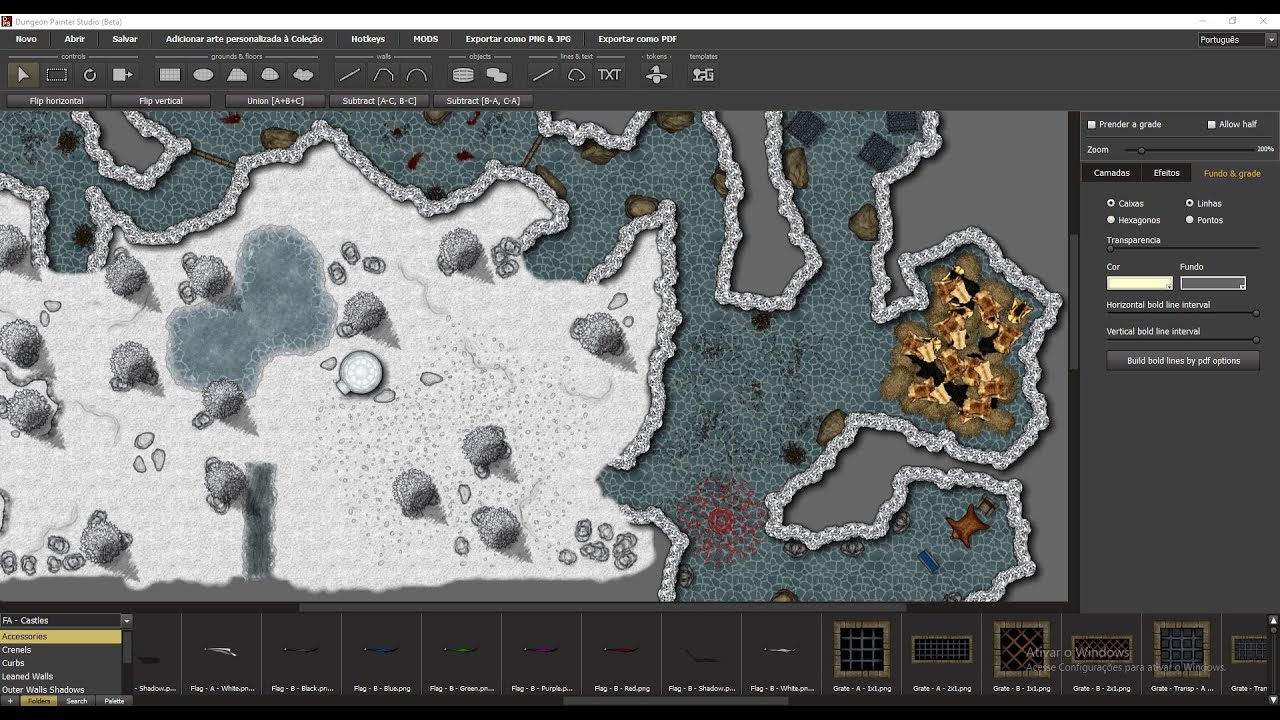 Battle Map RPG 030 - Yeti Cave (Dungeon Painter Studio) - YouTube