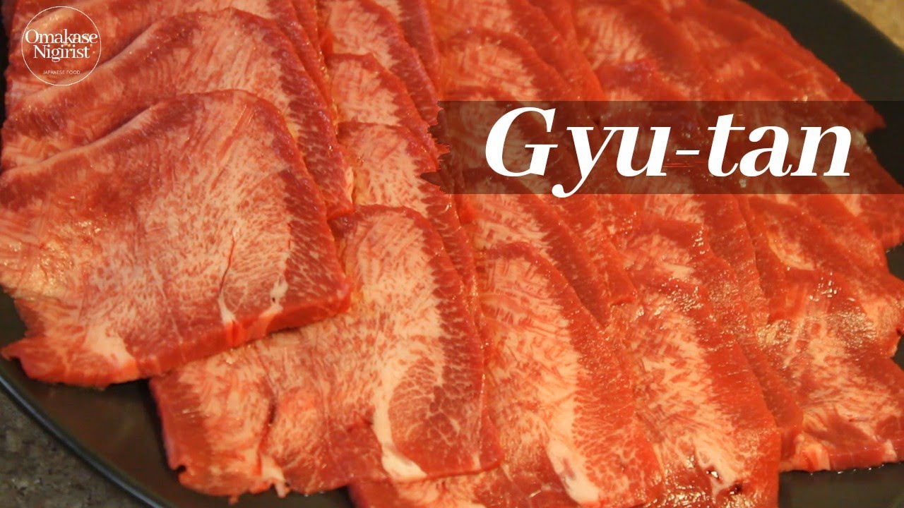 "Gyu-tan" 牛タン Thinly Sliced Beef Tongue by hand - YouTube