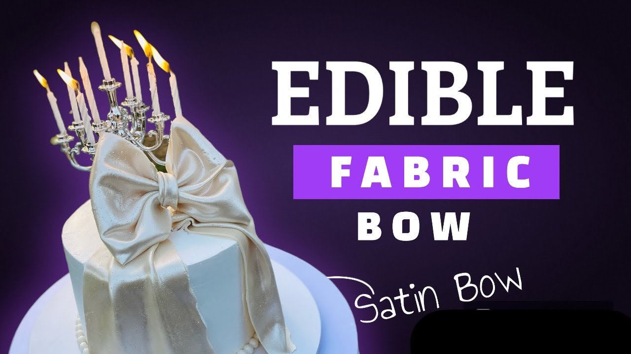 Edible Silk Bow || Edible Fabric Tutorial || Satin Bow || BakemyCakes ...