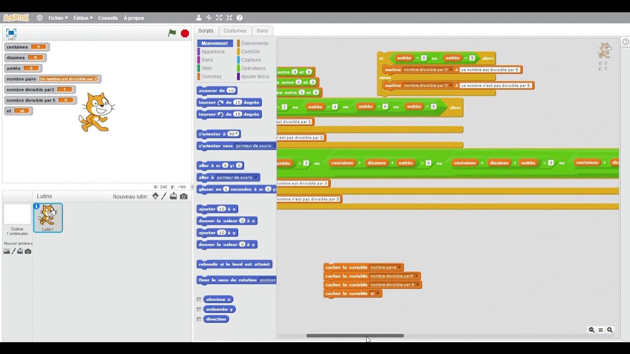 SCRATCH#22 nombre divisible par 2, 3 et 5 - YouTube