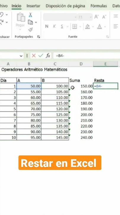 Resta (-) en Excel #excel#tutoriales #tutorialexcel #tutorialexpress #republicadominicana # ...