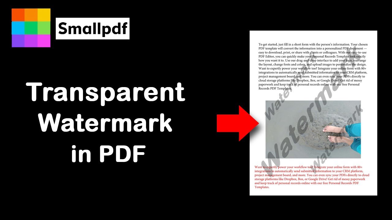 How to make a watermark transparent in a pdf file in smallpdf PDF ...
