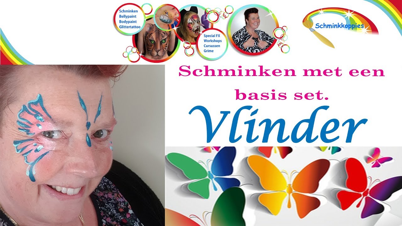 Simpele vlinder met alleen een basis pakket schmink. - YouTube