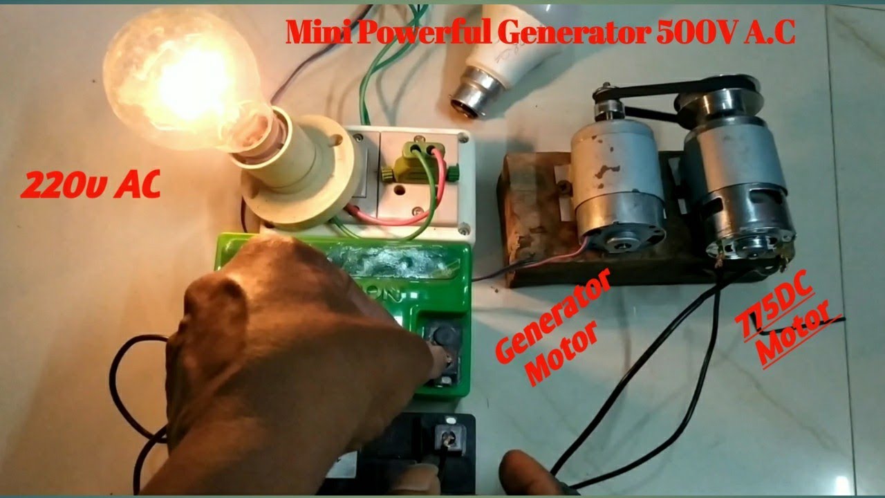 Mini Powerful Generator Motor 12v To 500v Output ll Small Generator ...