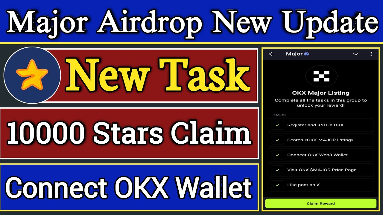 OKX Major listing task complete kaise kare || Connect OKX Web3 Wallet || Major Airdrop New ...