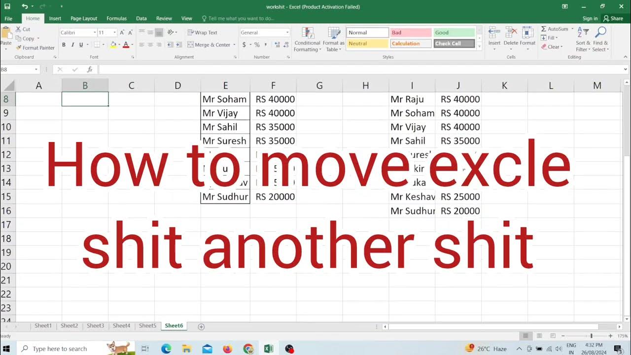How to move Excle data shit Another file | how to copy excel sheet to another excel file - YouTube