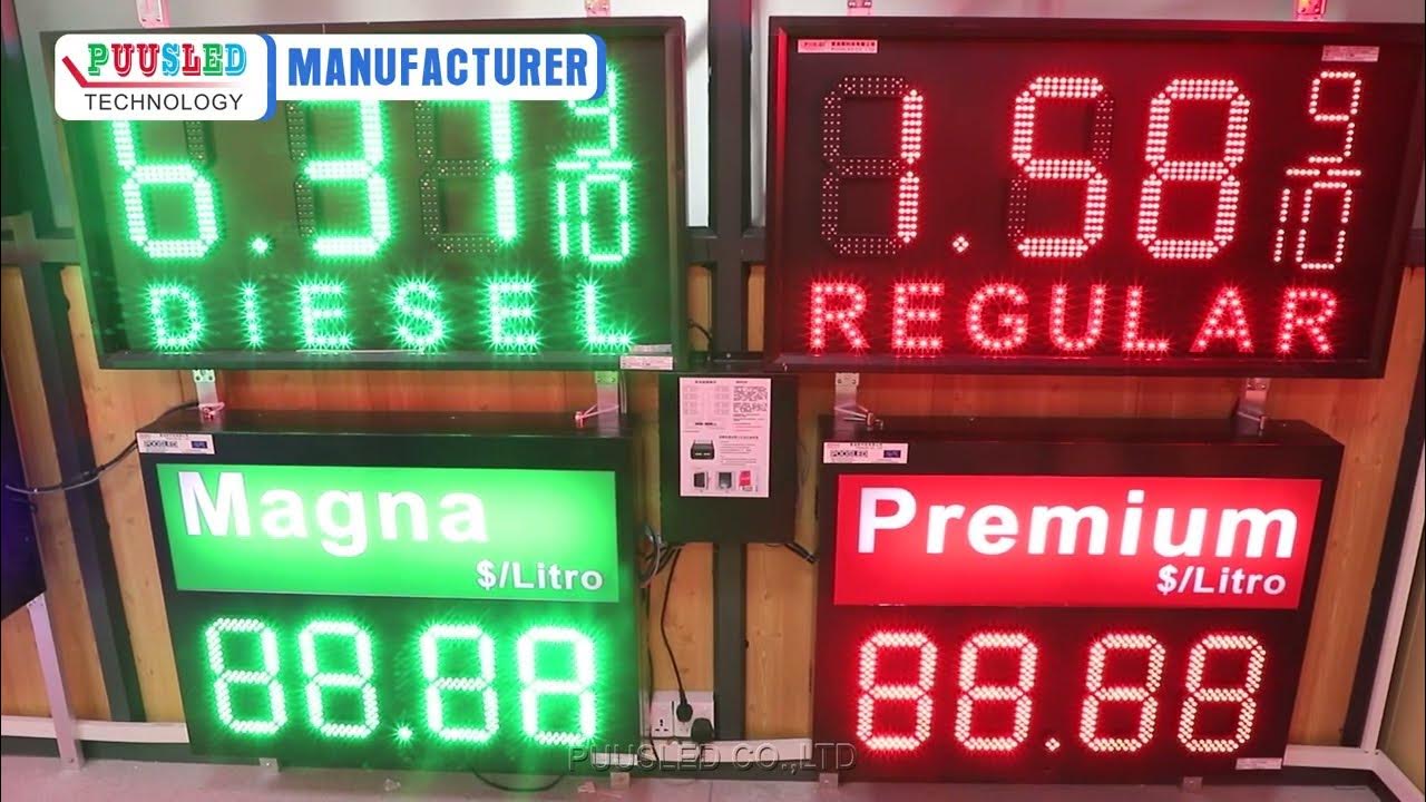 LED Gas Price Sign - PUUSLED LED Digit Display - YouTube