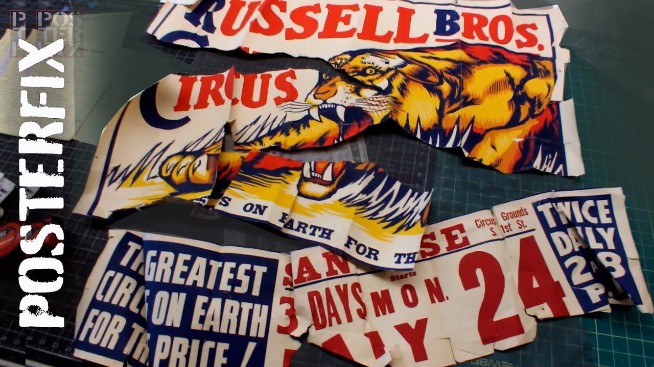 RESTORING a Russell Brothers CIRCUS POSTER from 1930s at Posterfix ...