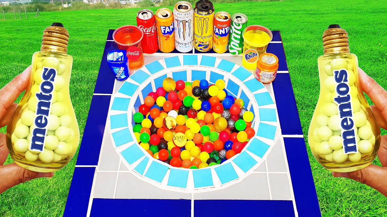 Pool Experiment: Pepsi Cola of Fanta vs Mini Balls vs Popular Sodas 7up ...