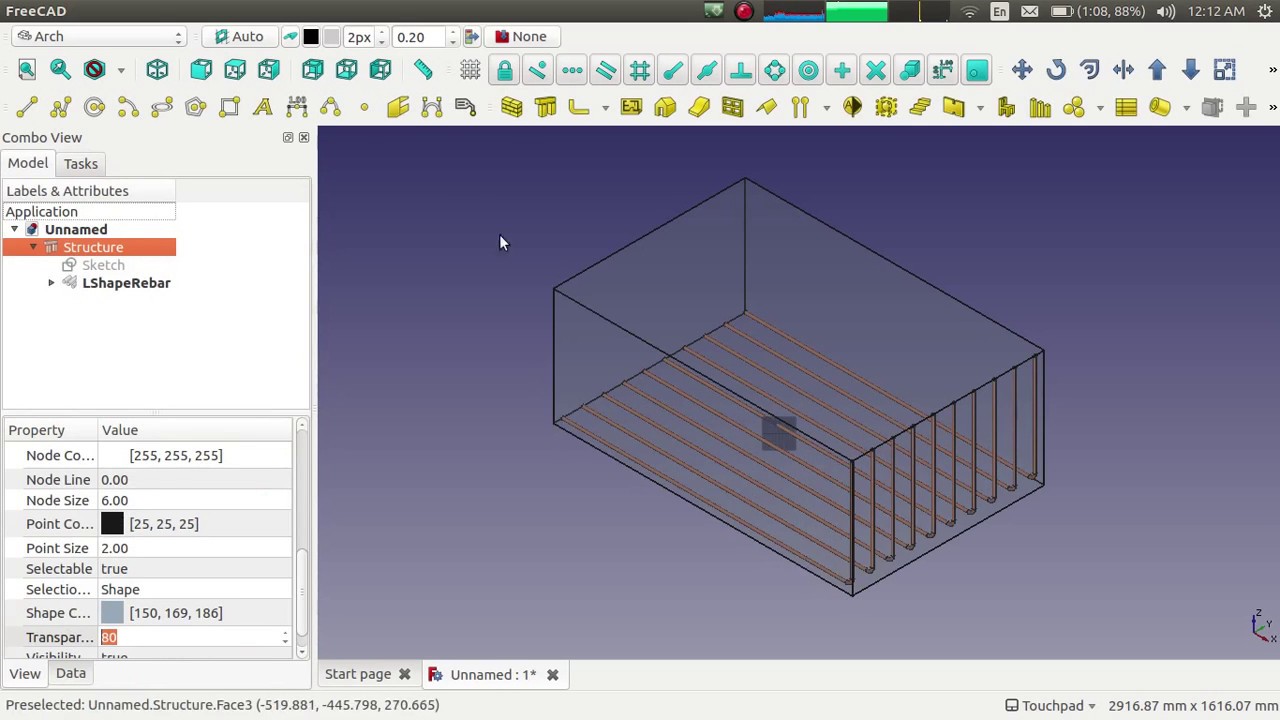 Create L-Shape Rebar by using rebar add-on of FreeCAD - YouTube