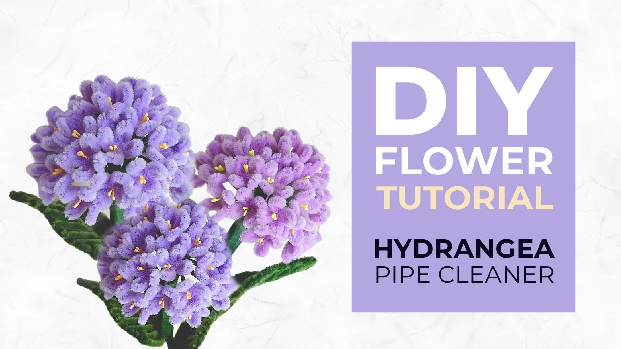 How to Make Hydrangea Pipe Cleaner Flowers - YouTube