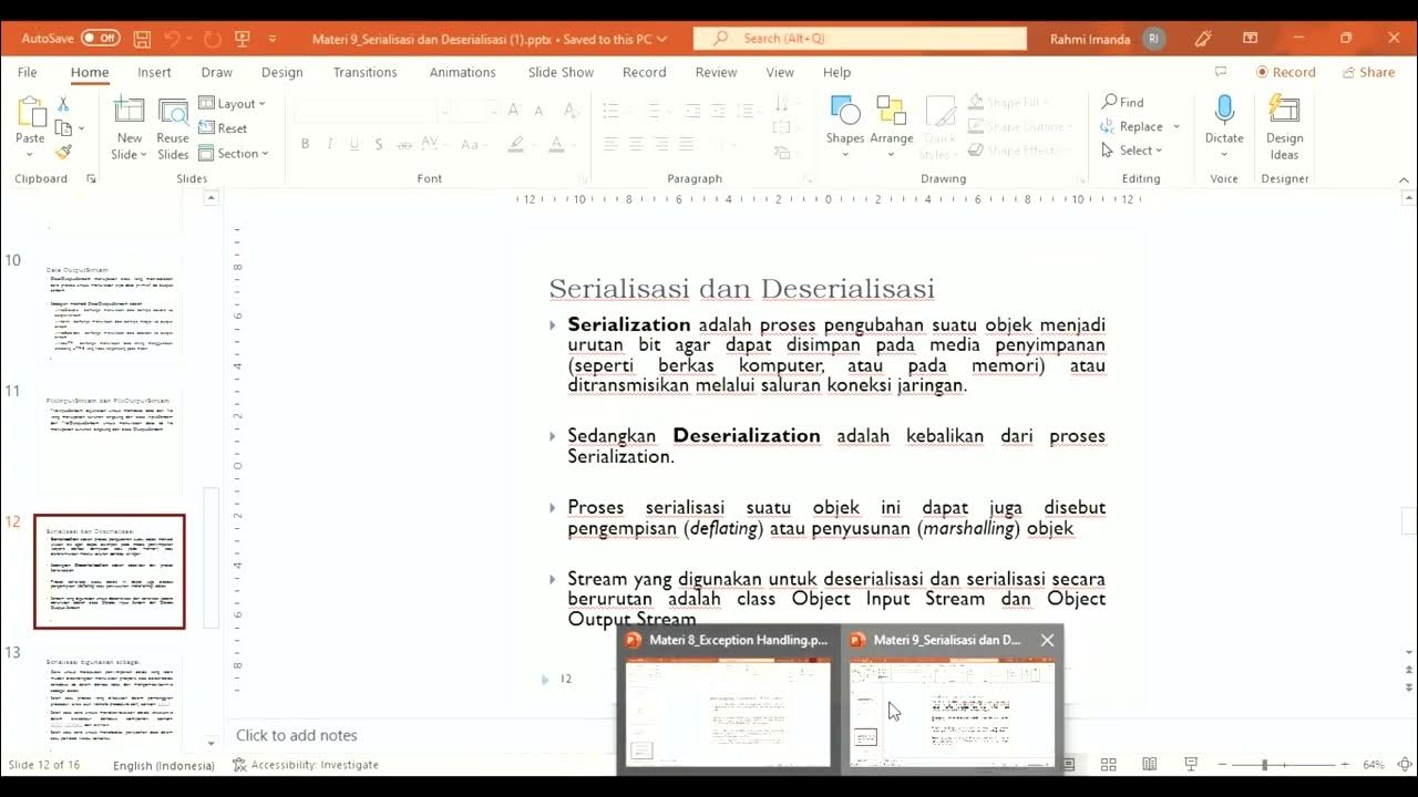 Serialisasi dan Deserialisasi Pada Java - YouTube