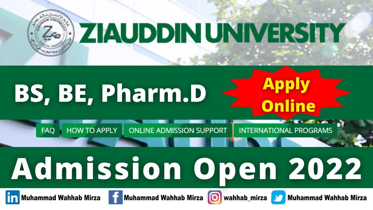Ziauddin University Admissions 2022 | How to Apply Online Complete ...