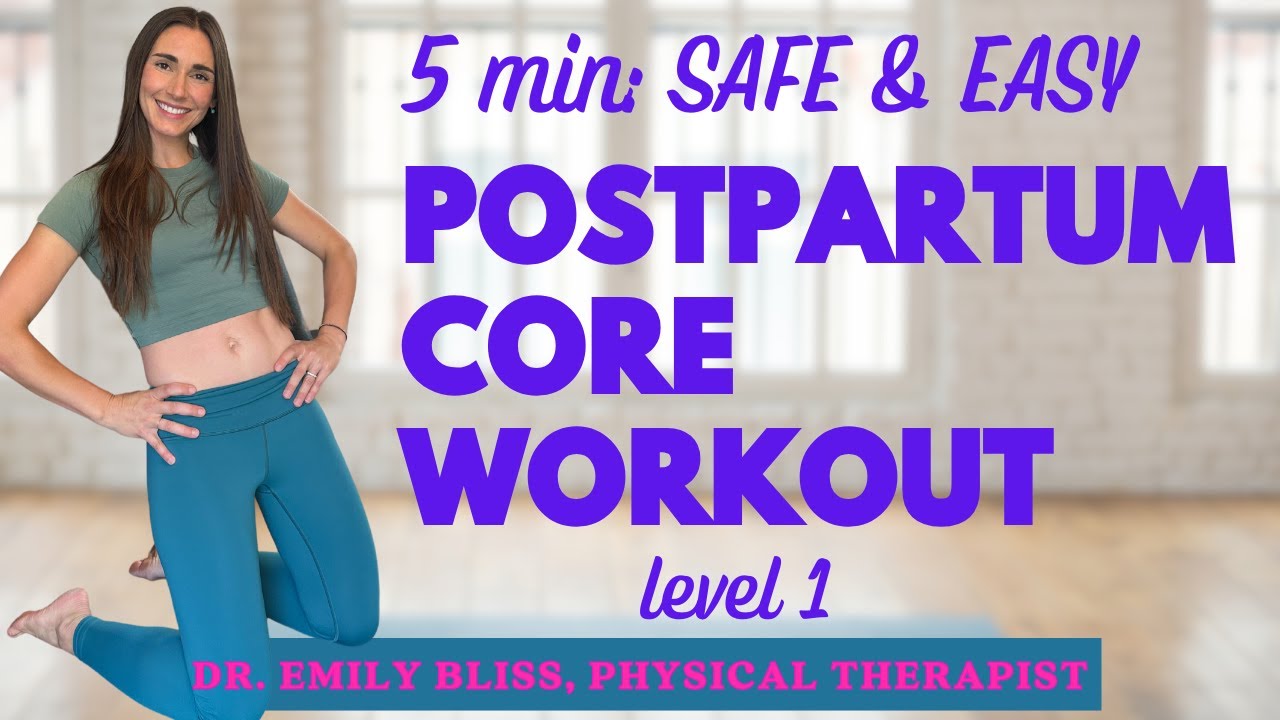 Safe Postpartum Core Workout (Beginner Abs: Level 1) - YouTube