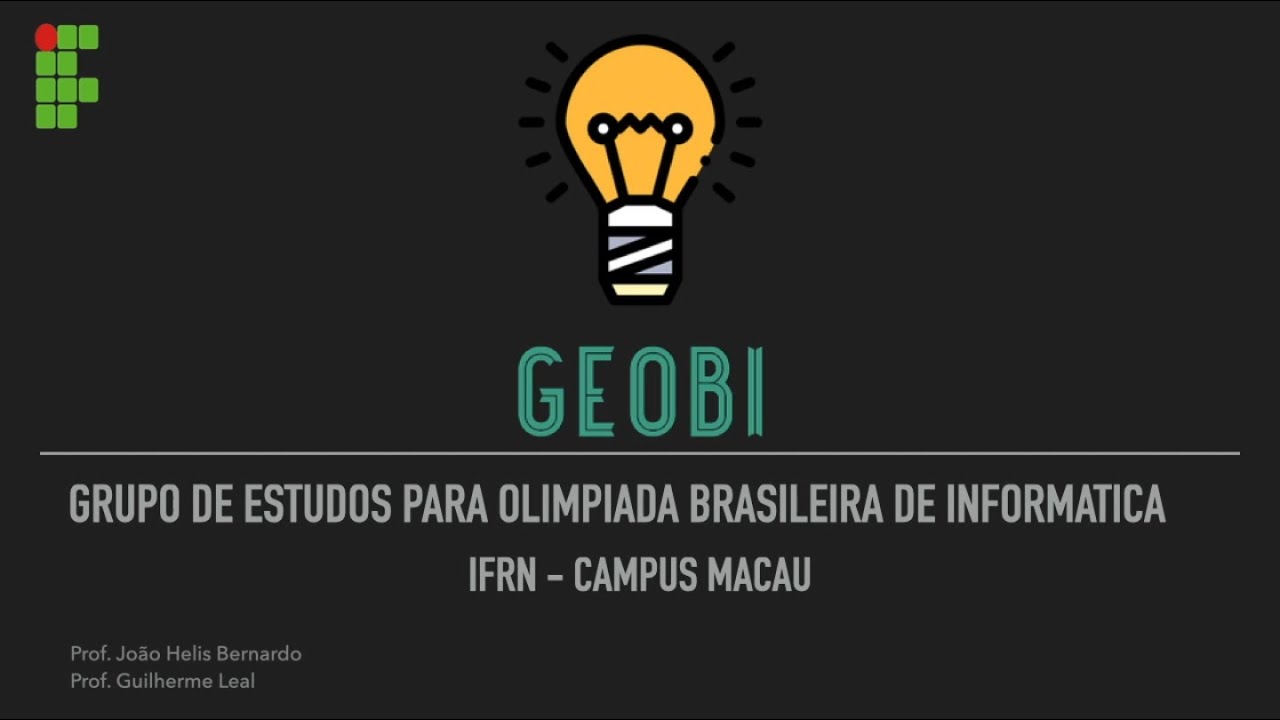 Introdução ao GEOBI (Grupo de Estudos para Olimpíada Brasileira de ...