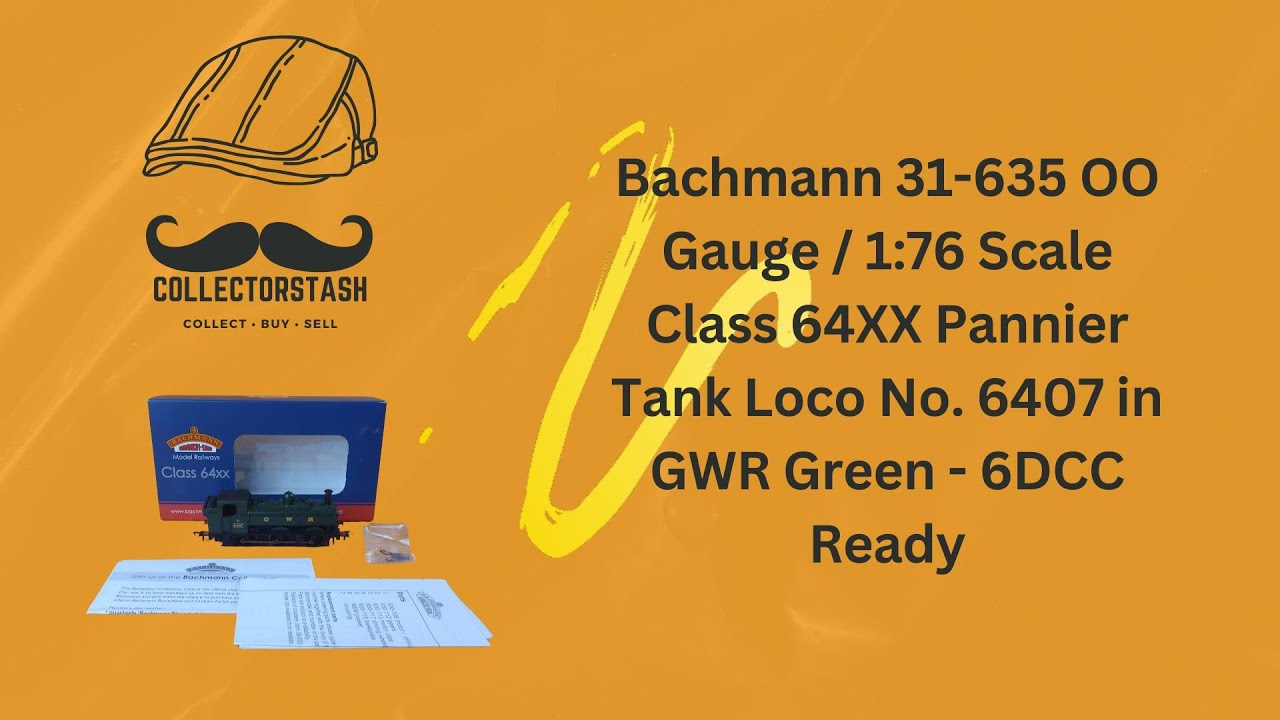 Bachmann 31-635 Class 64XX Pannier Tank No. 6407 in GWR Green - YouTube