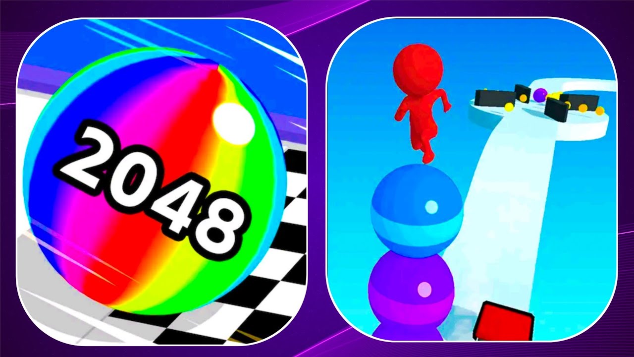 ️ Ball Run 2048 🆚️ Stack Rider - All Levels Game Mobile Walkthrough ...