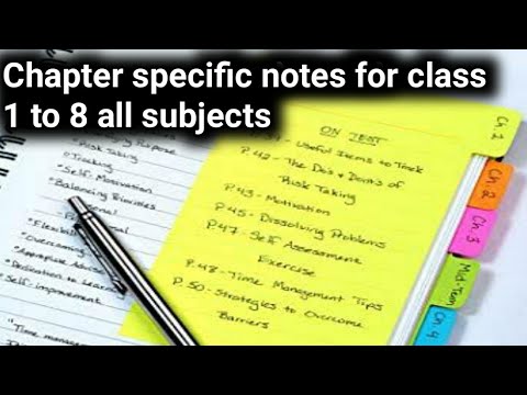 Chapter specific notes for class 1 to 8 all subjects - YouTube