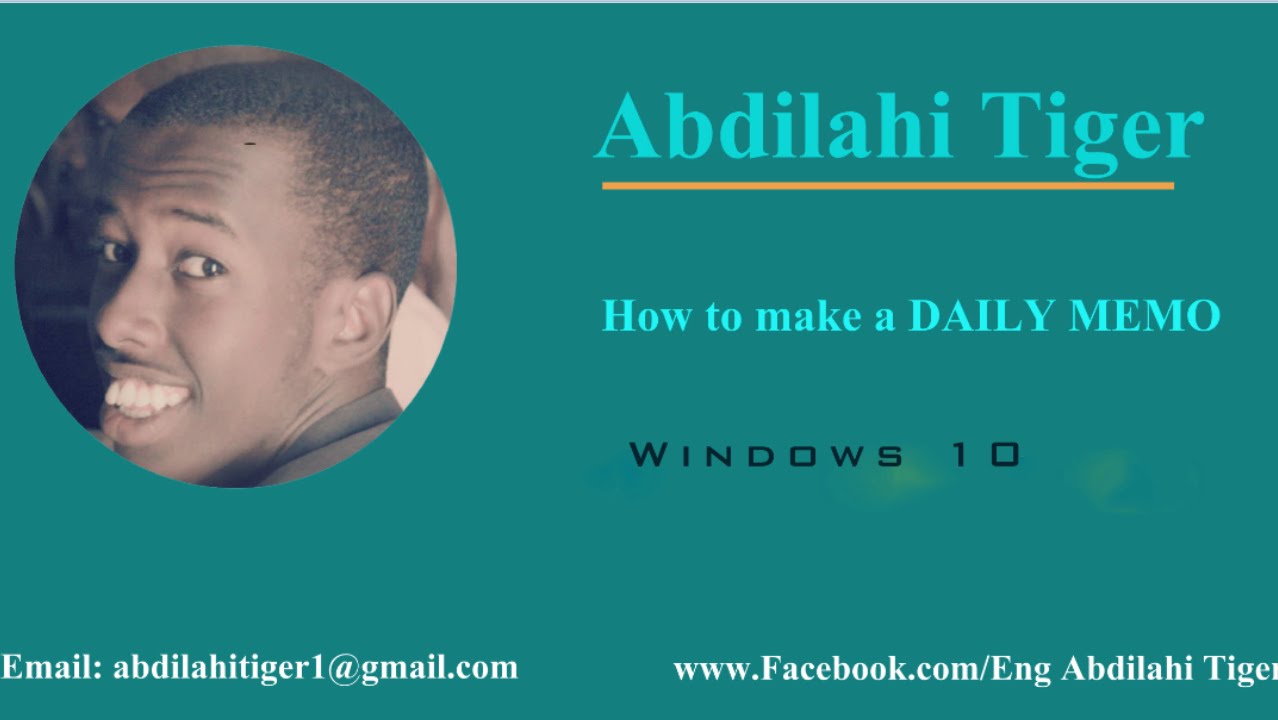 How to make a daily memo using your Computer - YouTube