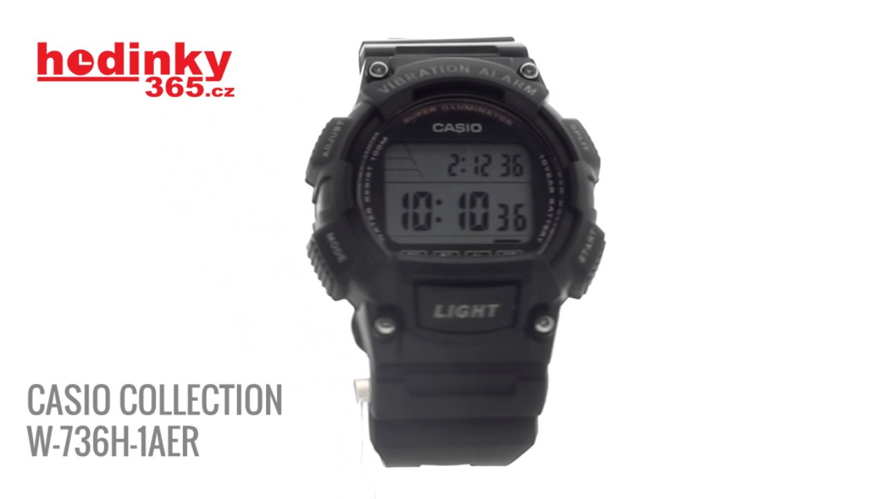 Casio Collection W 736H 1AER - YouTube