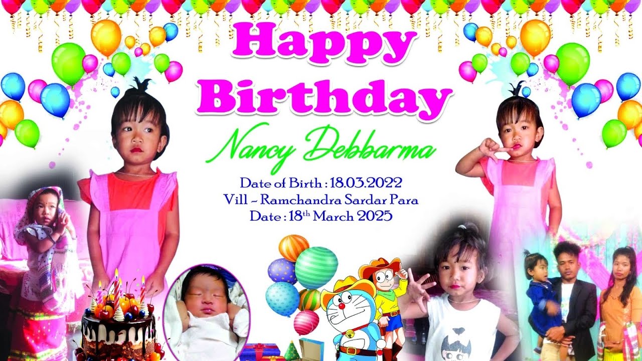 Happy Birthday🎂🎉 mwnai Nancy debbarma 😍ni 3 years complete👌kokborok video 🎥 rojel official - YouTube