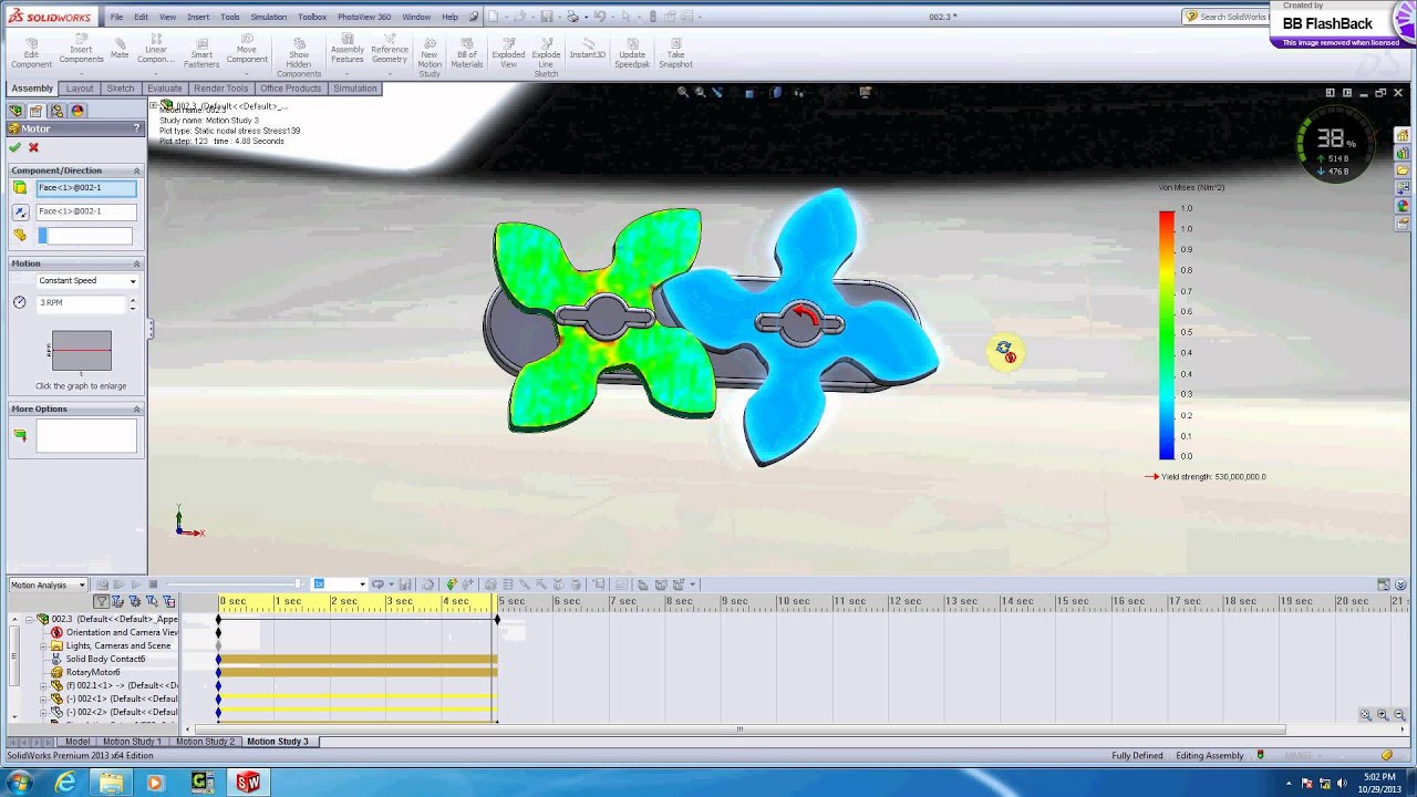 tutorial : Solidworks motion Analysis Asymmetric gear - YouTube