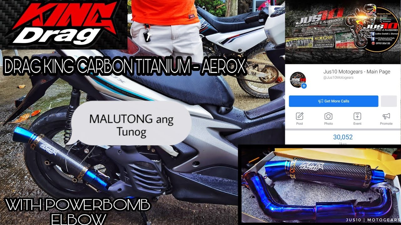 DRAG KING CARBON TITANIUM - AEROX | JUS10MOTOGEARS - YouTube