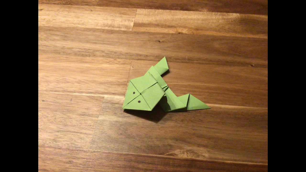 Origami - springender Frosch - YouTube