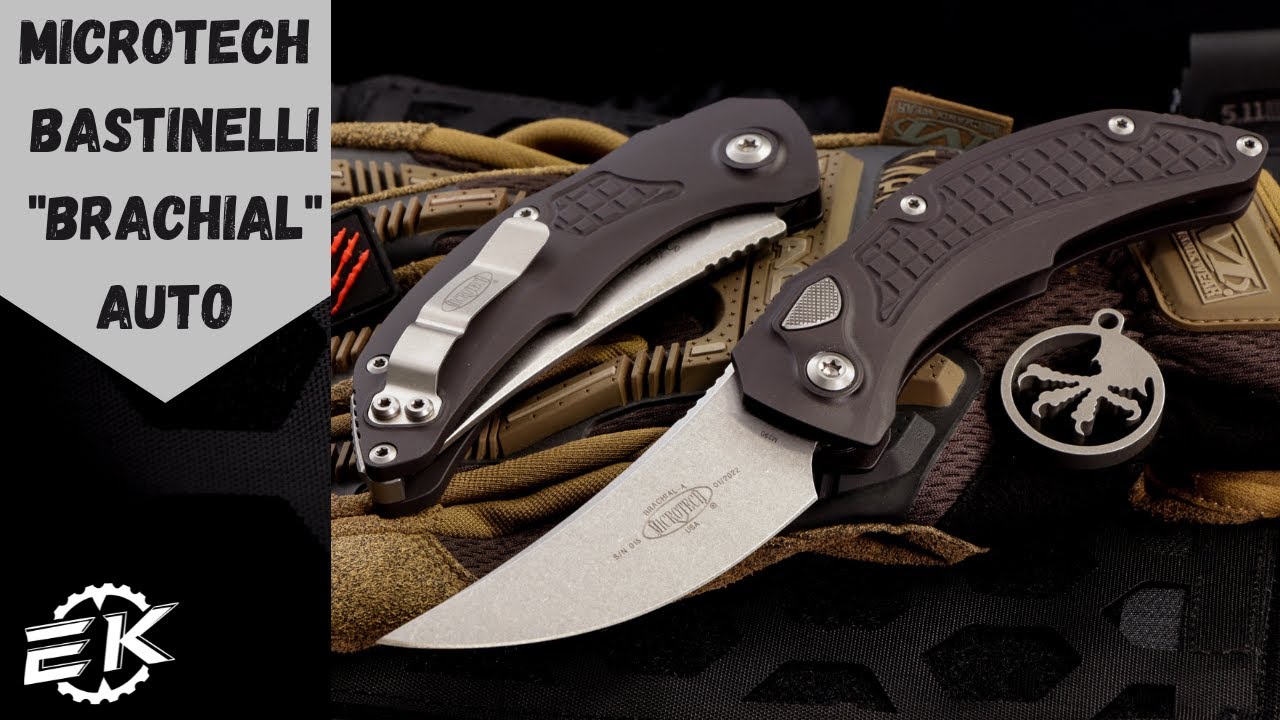 Microtech/Bastinelli "Brachial" Automatic Folding Knife - YouTube