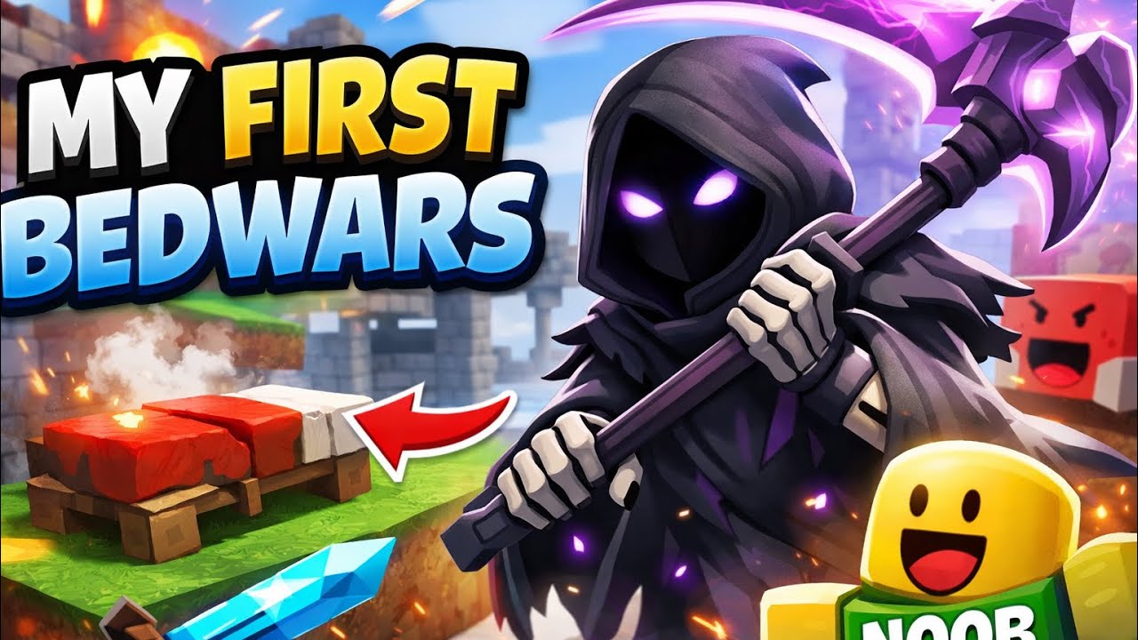 My First Roblox BedWars Video 🎮 (Grim Reaper Kit ☠️) - YouTube