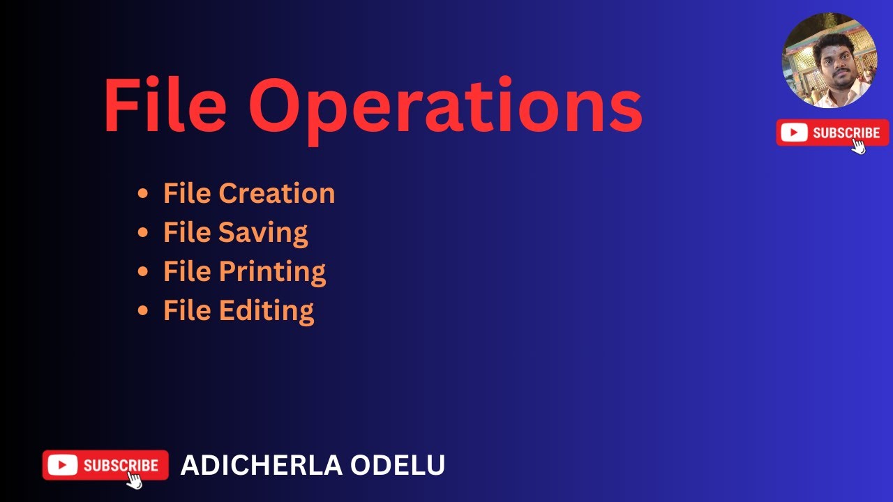 File Operations in Windows || Windows Operations || File Editing ...