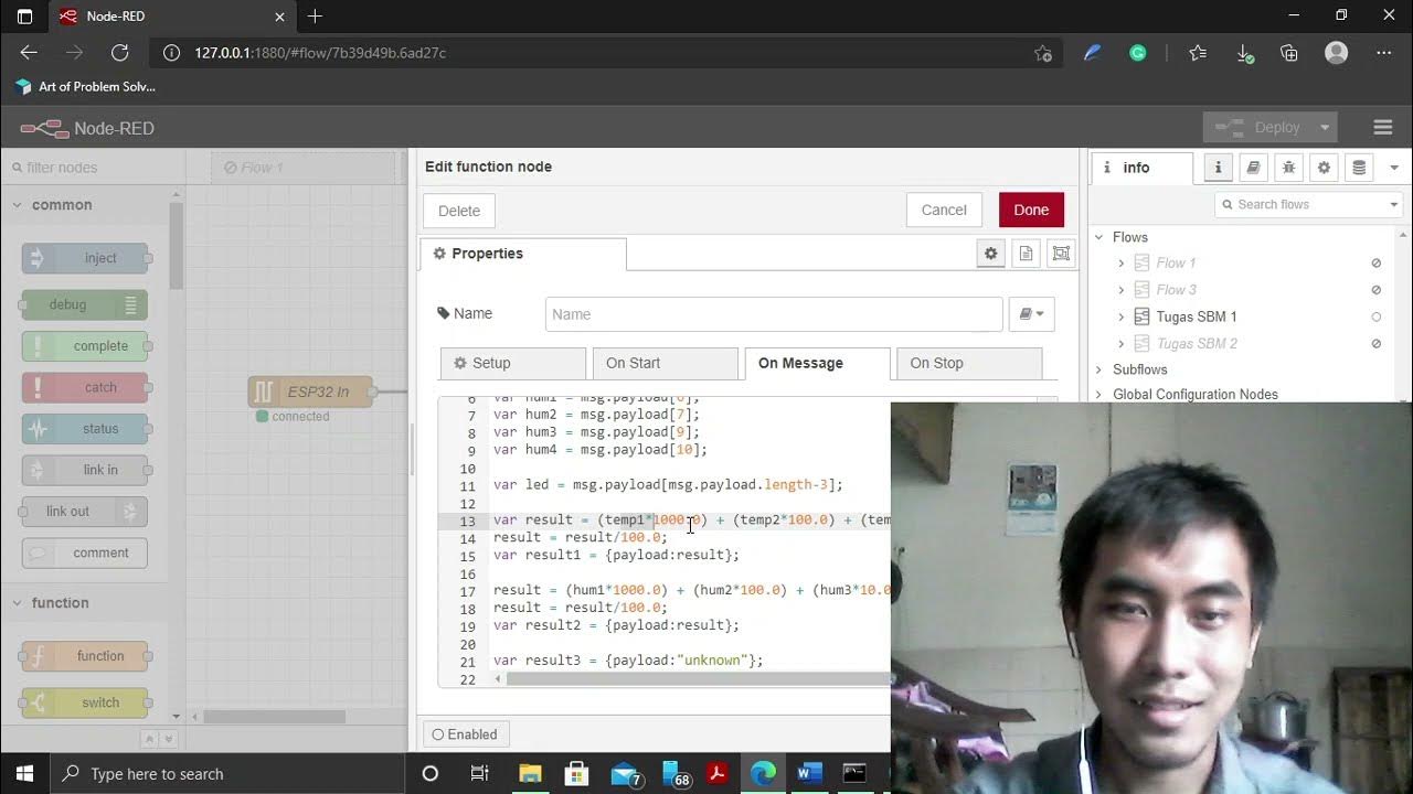 Komunikasi ESP32 dengan node-red dengan Komunikasi Serial - YouTube