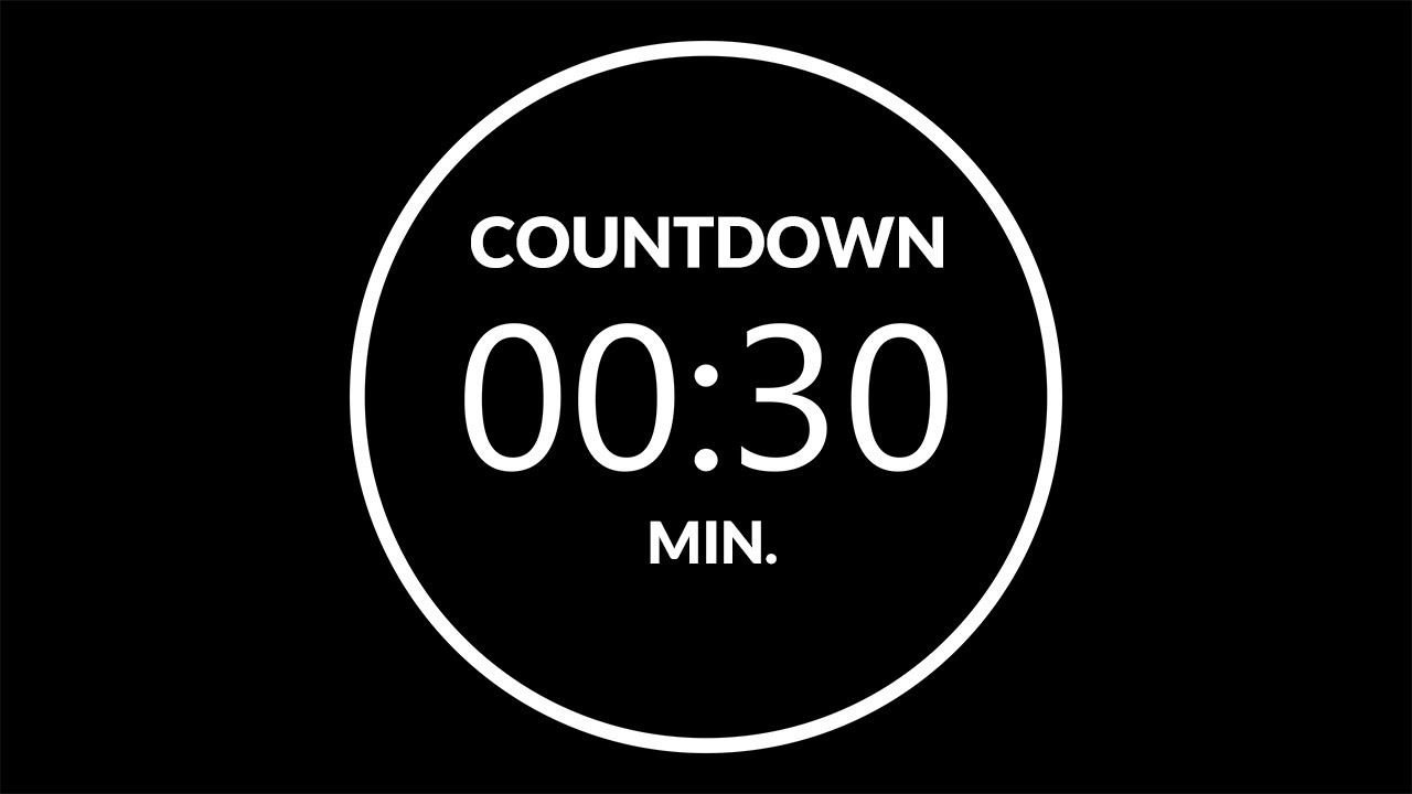 30 Second Countdown Timer ⏱️ | 4K Timer with Alarm - YouTube